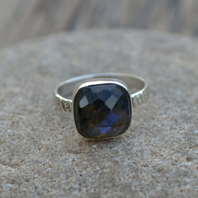 Ooak Fire Labradorite Gemstone Ring 925 Sterling Silver Ring - Etsy