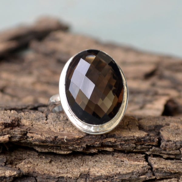 Smoky Quartz Ring - Etsy