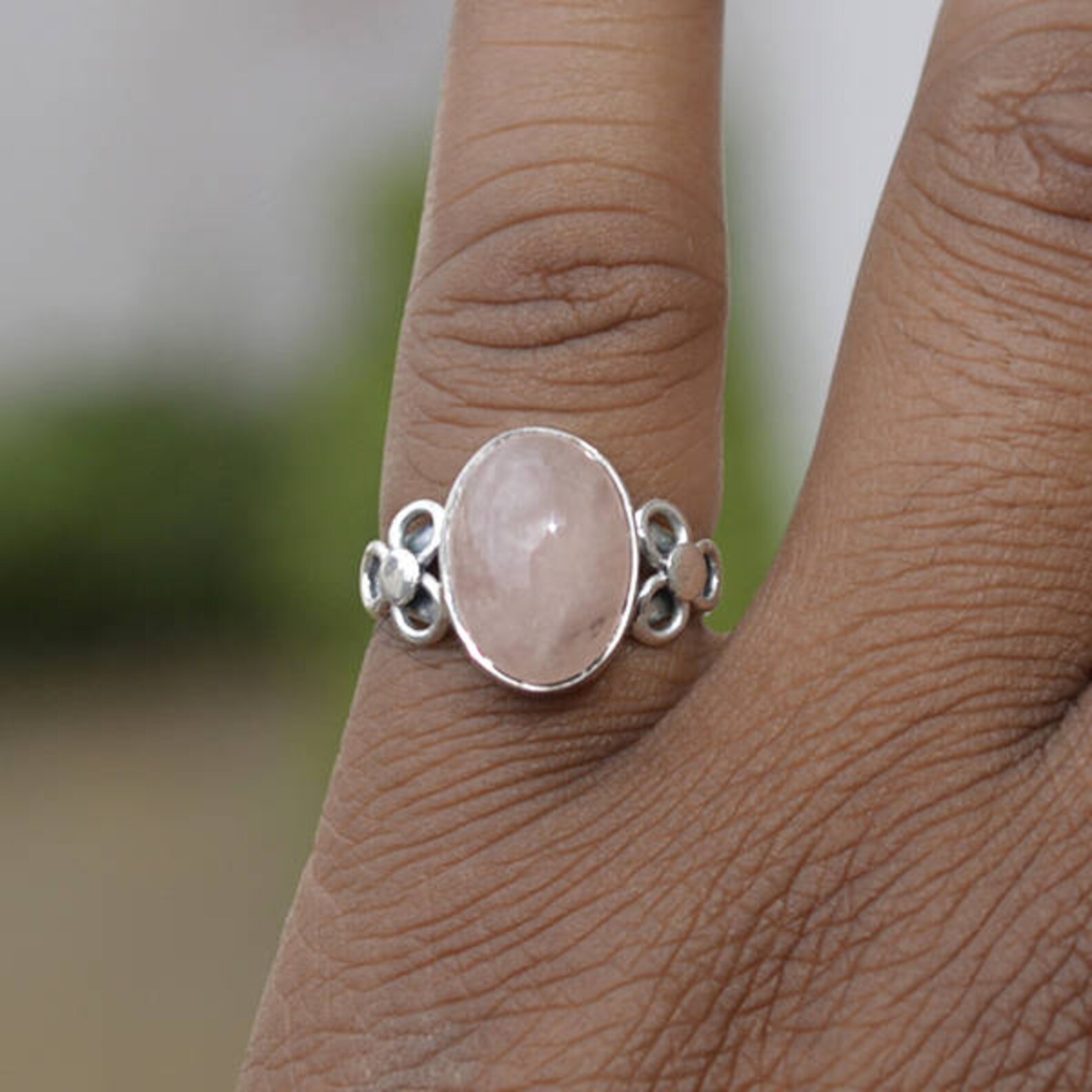 Natural Rose Quartz Gemstone Ring Quartz Ring 925 Sterling - Etsy