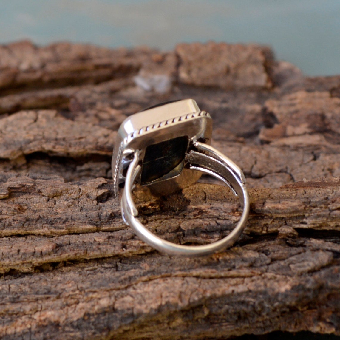 Natural Blue Tiger Eye Gemstone Ring 925 Sterling Silver - Etsy