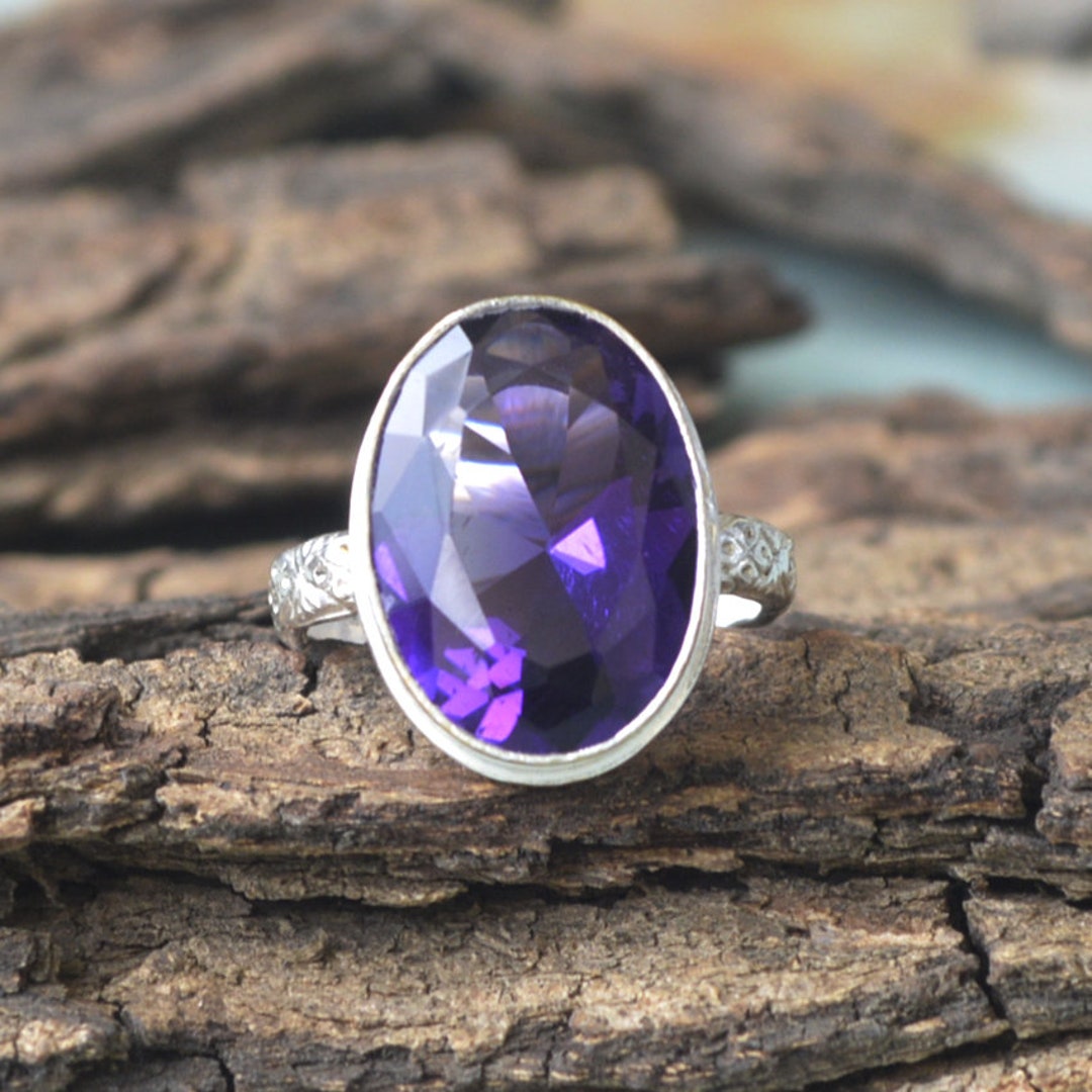 Purple Quartz Ring 925 Sterling Silver Designer Band Ring purple Quartz ...