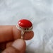 Oval Red Coral Ring: Bezel Set Sterling Silver Designer Ring - Etsy