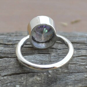 Midnight Rainbow Quartz Ring, Bezel Set Ring, 925 Sterling Silver Ring ...