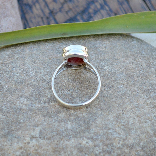 Natural Red Ruby Gemstone Ring 925 Sterling Silver Ring bold | Etsy