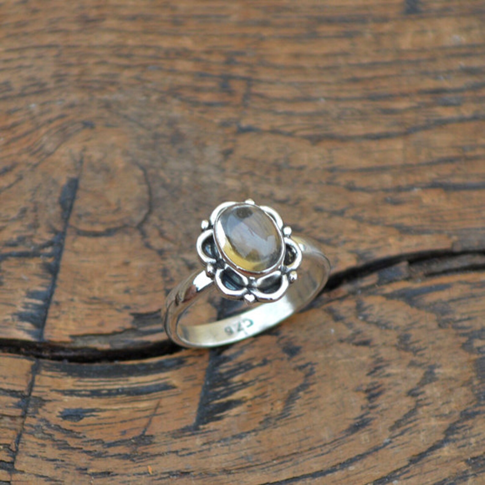 Natural Citrine Cabochon Ring 925 Sterling Silver Ring | Etsy