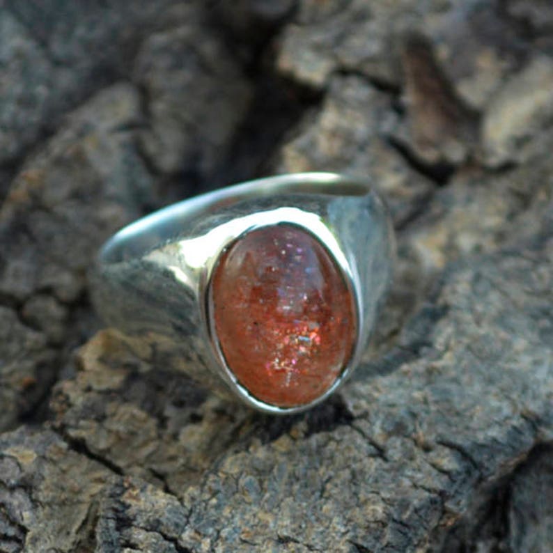 Natural Oregon Sunstone Ring Sunstone Gemstone Ring Orange | Etsy