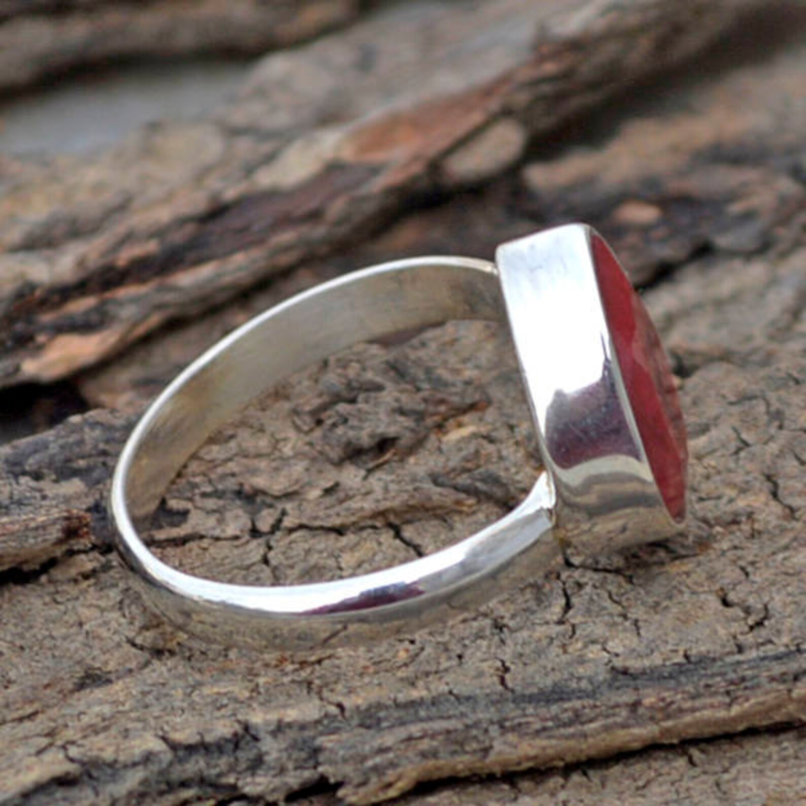 Natural Red Ruby Gemstone Ring Pear Ruby Ring 925 Sterling | Etsy