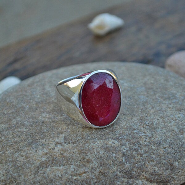 Mens Natural Ruby Ring - Etsy