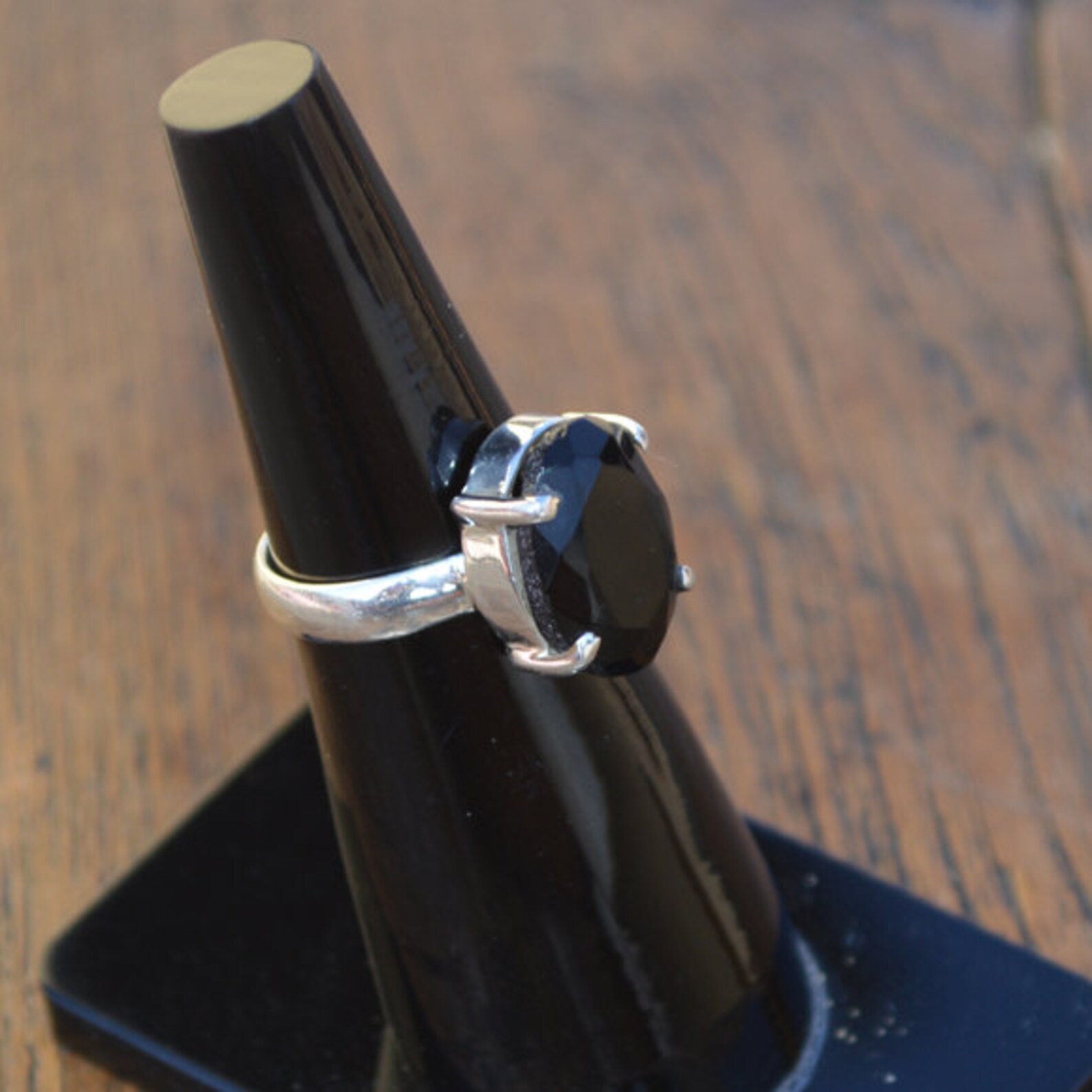 Black Onyx Gemstone Ring 925 Sterling Silver Ring Prong Set - Etsy