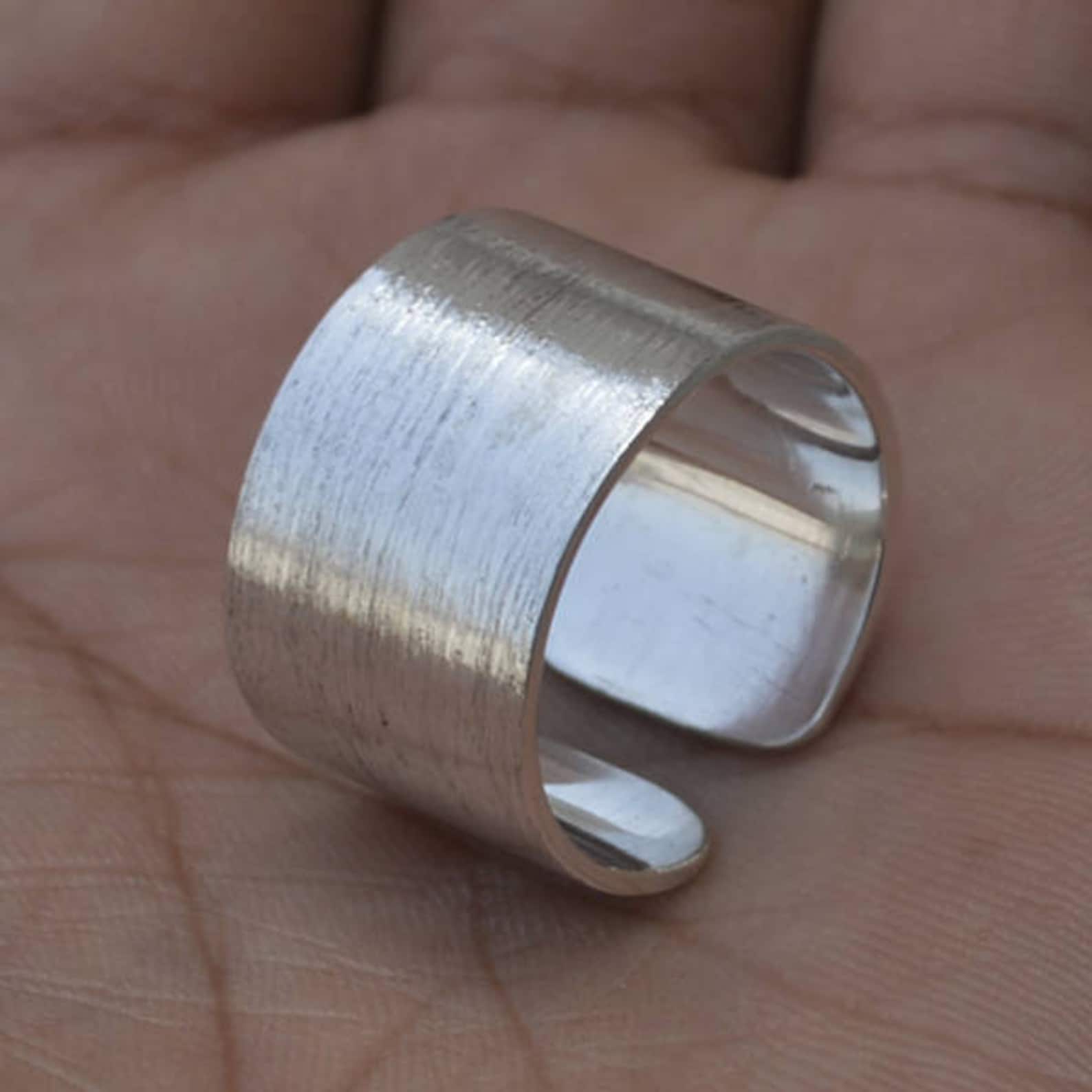 15mm Wide 925 Sterling Silver Ring Matte Finish Ring Comfort - Etsy