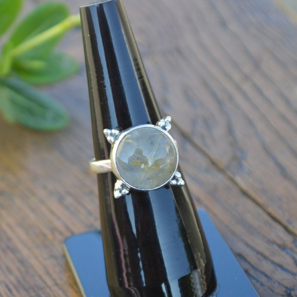 Natural Yellow Rutile Ring Gemstone Ring Gift for Her Bezel | Etsy