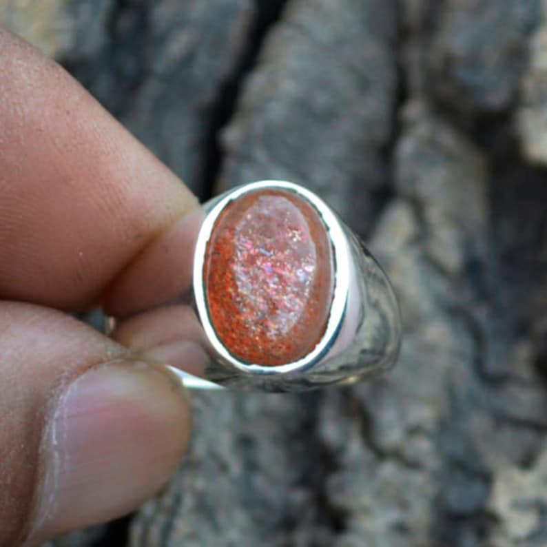 Natural Oregon Sunstone Ring Sunstone Gemstone Ring Orange | Etsy