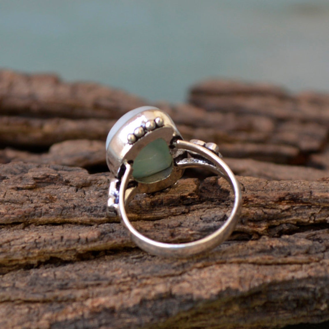 Dominican Larimar Gemstone Ring Pectolite Larimar Ring 925 | Etsy