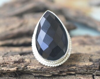 Large Pear Onyx Ring - Etsy