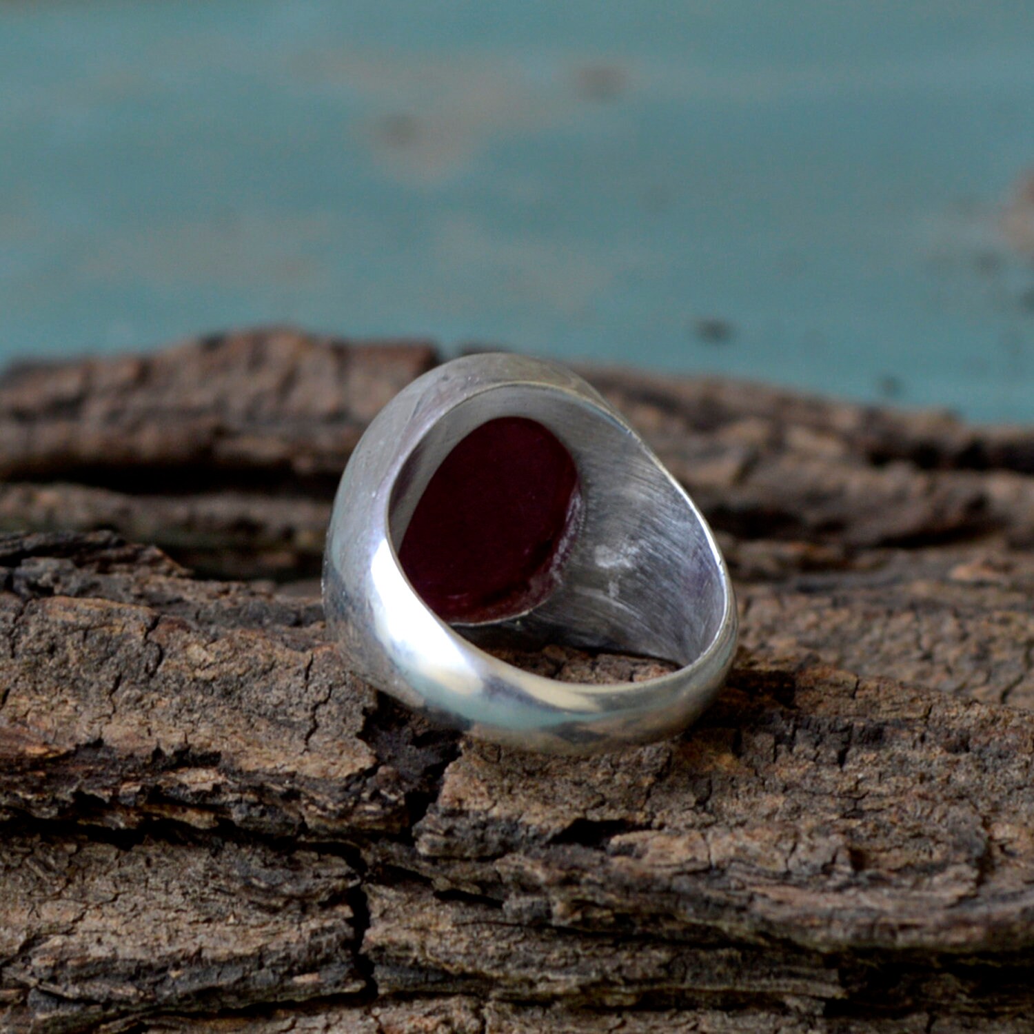 Natural Ruby Gemstone Ring Bezel Ring 925 Sterling Silver | Etsy