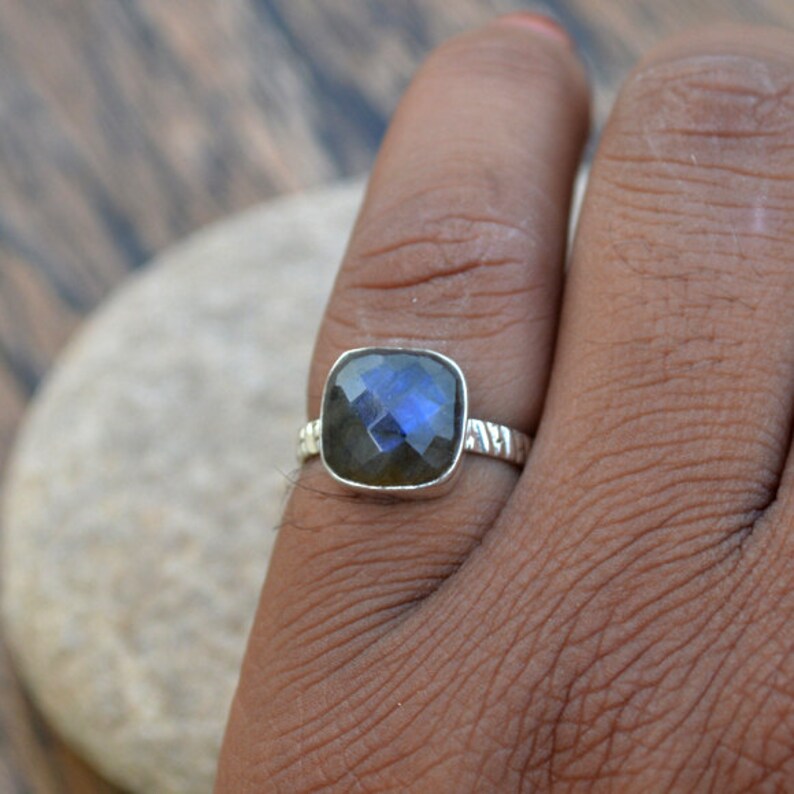 Ooak Fire Labradorite Gemstone Ring 925 Sterling Silver Ring - Etsy