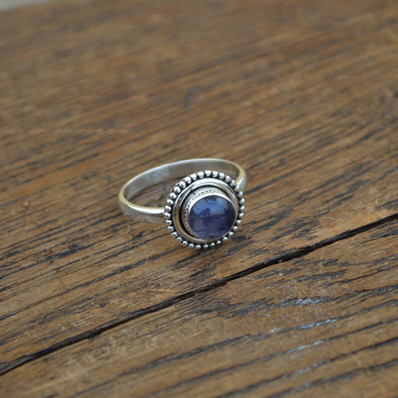 Natural Iolite Gemstone Ring Modern Iolite Round Cabochon | Etsy