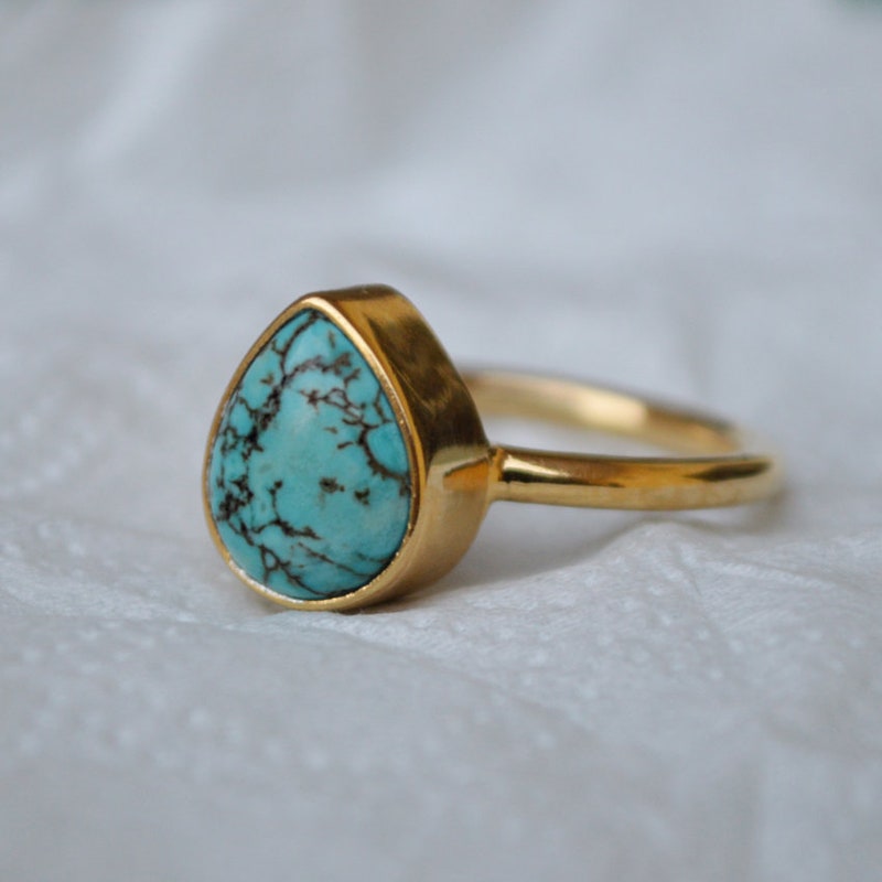 Turquoise Gold Ring - Etsy