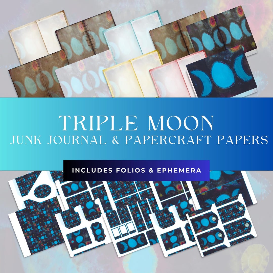 Triple Moons Junk Journal & Papercraft Papers - Etsy