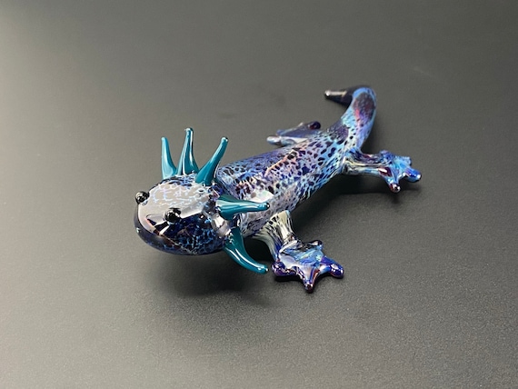 Cute Glass Axolotl Sculpture Wild Multicolored Speckled | Etsy