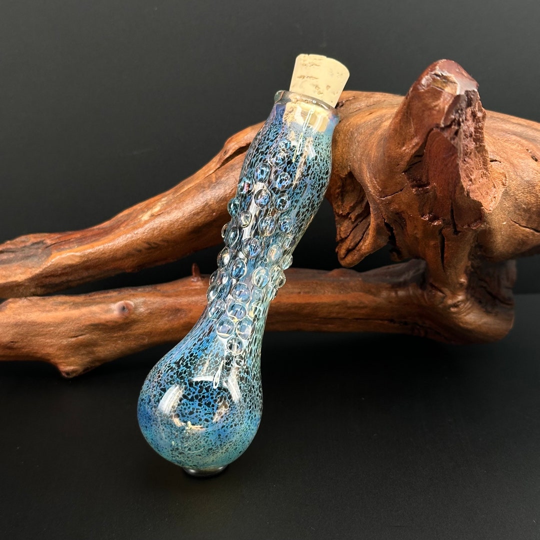 Speckled Glass Bodice Chiller / Potion Bottle - Spell Bottle Silver ...