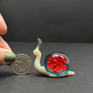 Rose Snail Glass Sculpture Magical Flower Snail Fairy Garden Garden ...