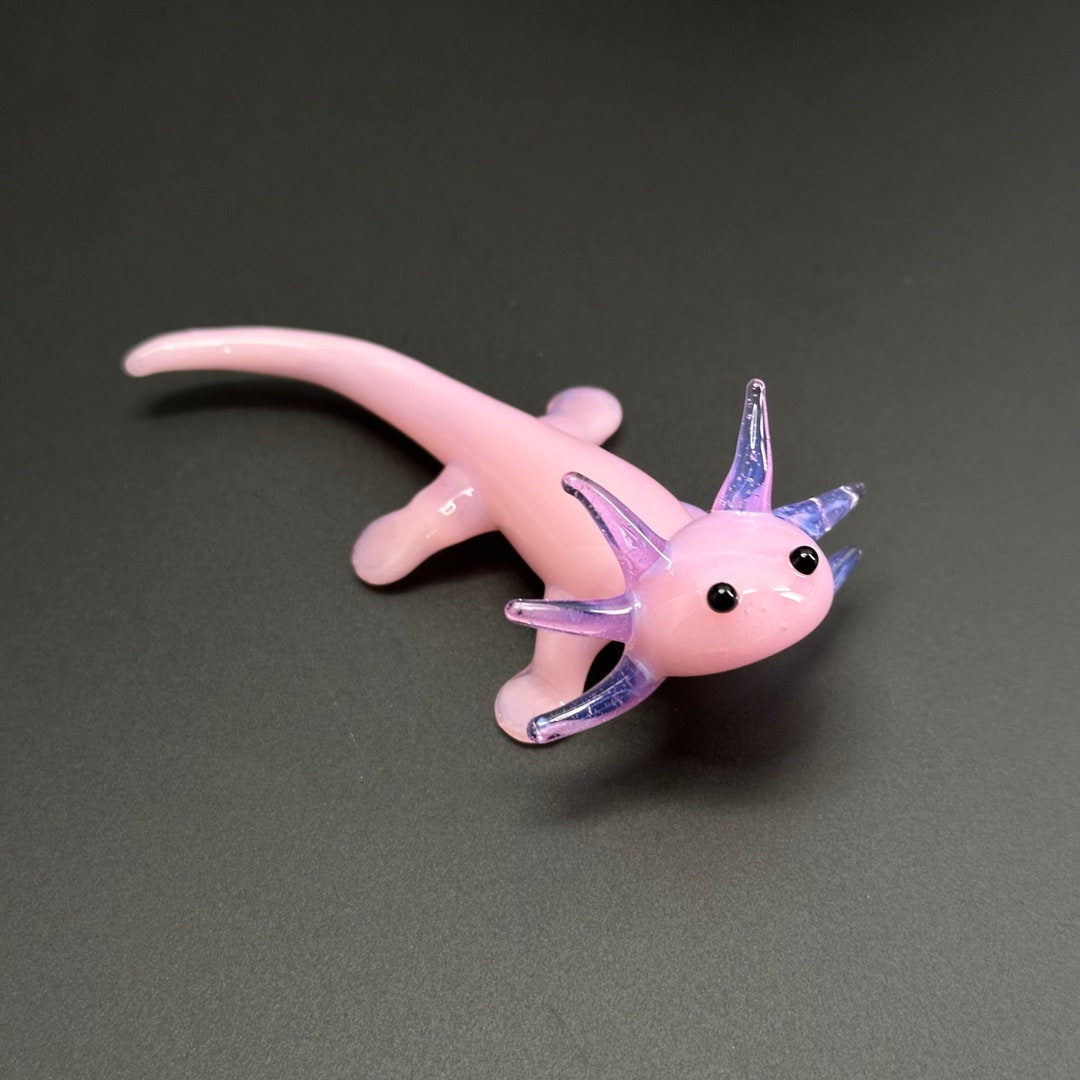 Baby Glass Axolotl Sculpture - Mud Puppy - Desk Friend - Aquarium Art ...