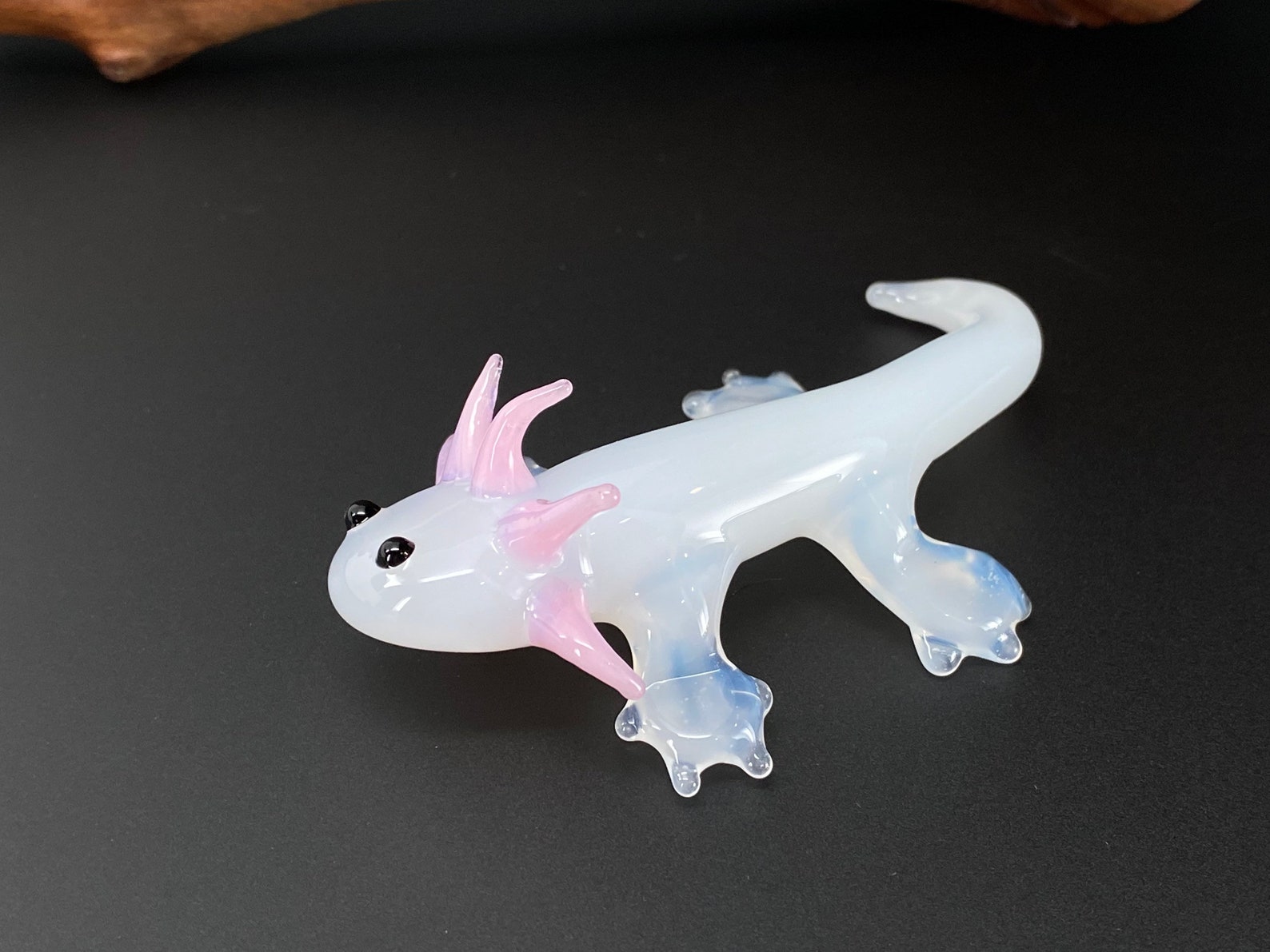 Cute Glass Axolotl Sculpture Lucy Leucistic Coloring Mud - Etsy