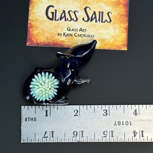 Glass Mouse Sculpture Figurine With Magical Coloring, Floral Design ...