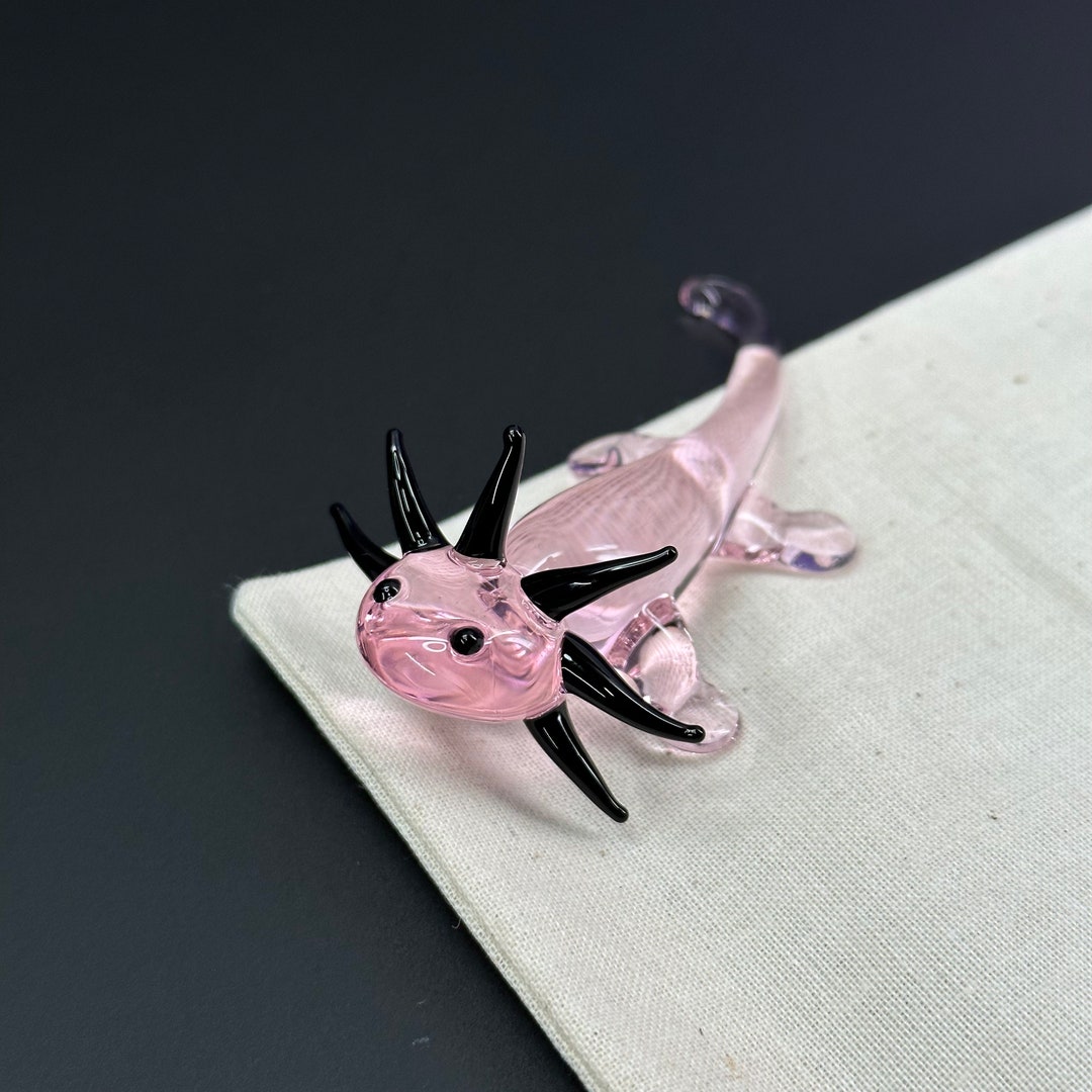 Baby Glass Axolotl Sculpture Mud Puppy Desk Friend - Etsy