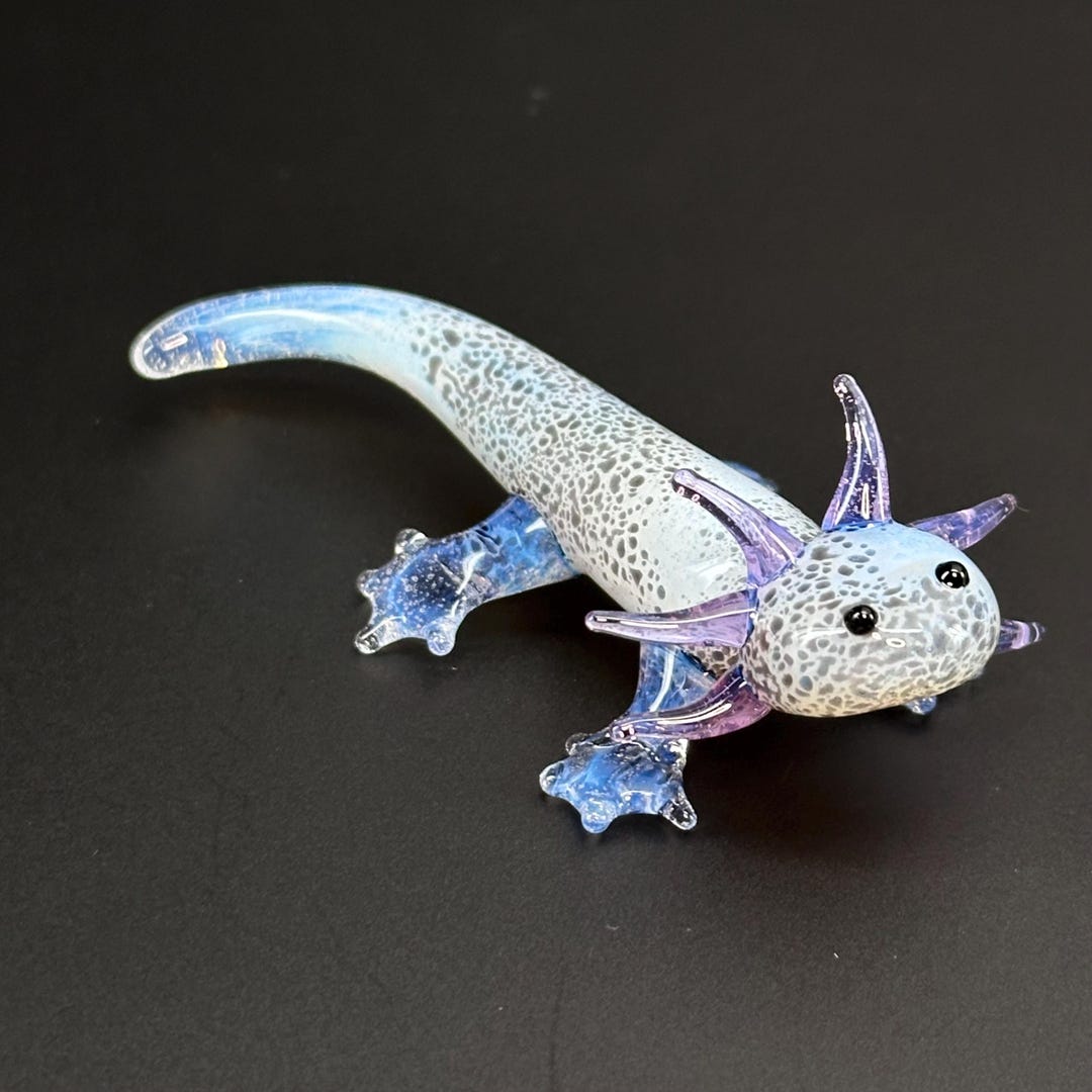 Magical Glass Axolotl Sculpture - Mud Puppy - Desk Friend - Aquarium ...