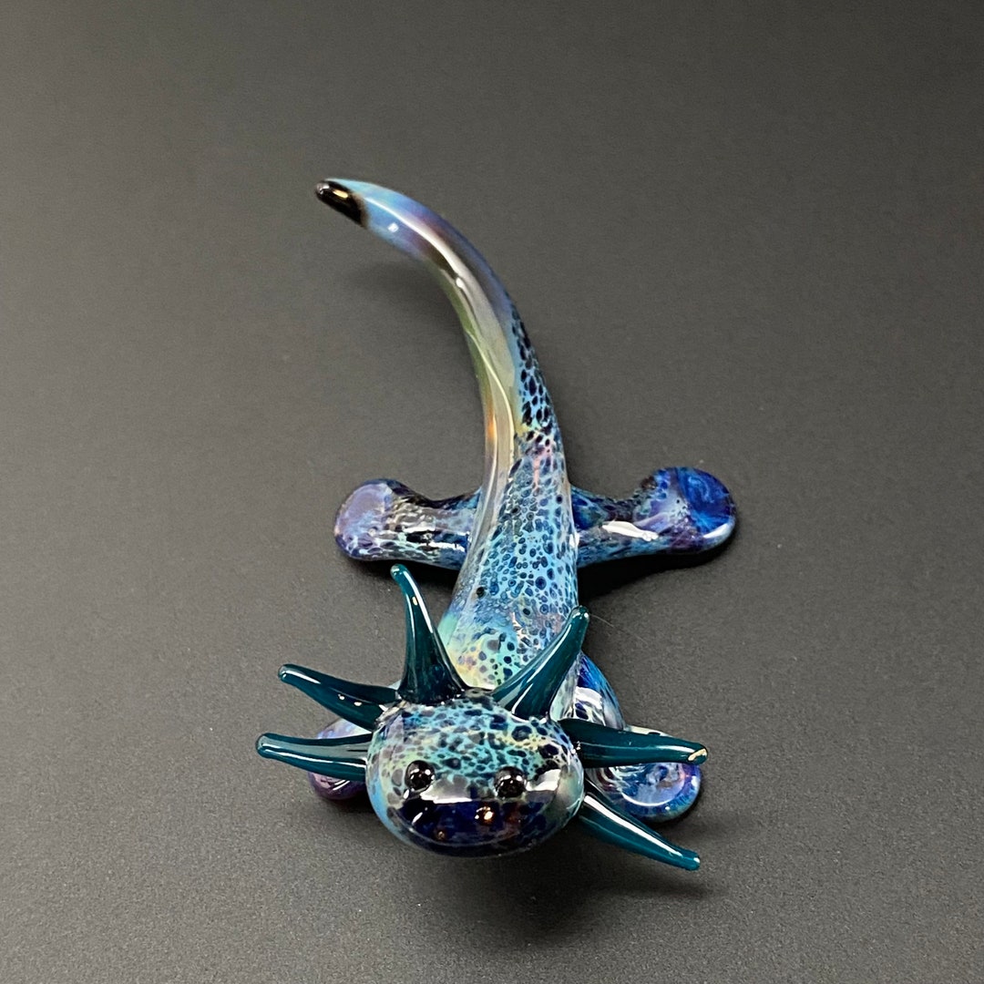 Baby Axolotl Glass Sculpture - Mud Puppy - Desk Friend - Aquarium Art ...