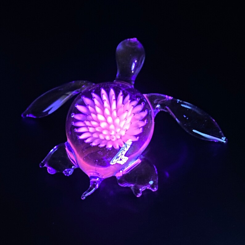 Glass Sea Turtle Sculpture Figurine With Sea Urchin Shell - Etsy