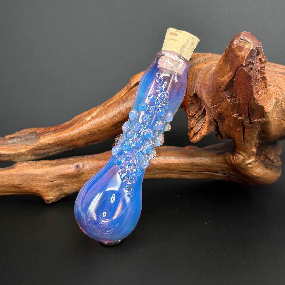 Small Silver Fumed Blown Glass Potion Bottle – Renaissance Faire Bodice ...
