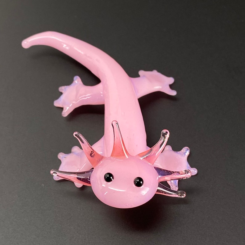 Cute Glass Axolotl Sculpture Lucy Leucistic Coloring Mud - Etsy