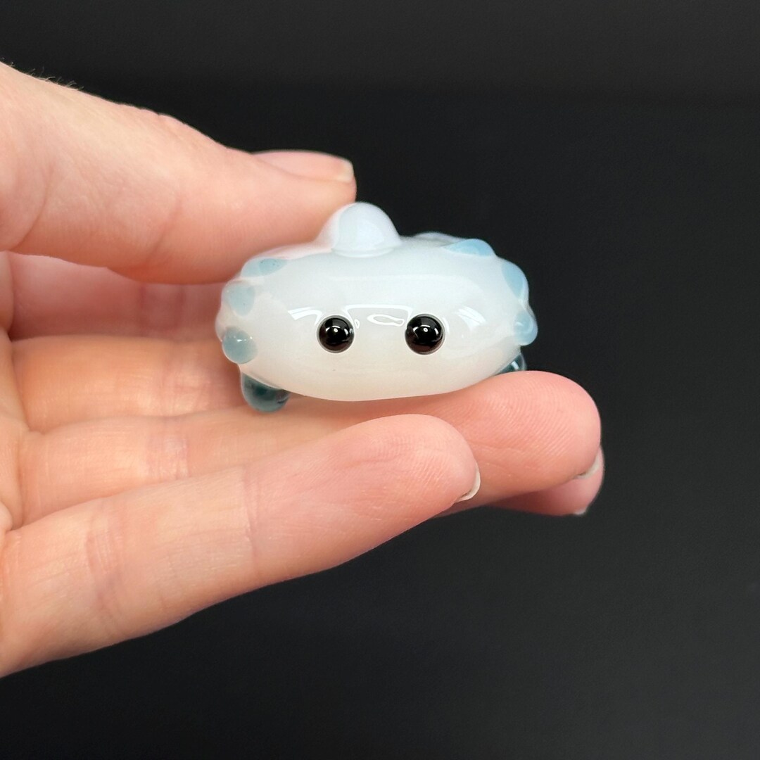Glass Axolotl Worry Stone Cute Comfort Creature - Handmade Pocket ...