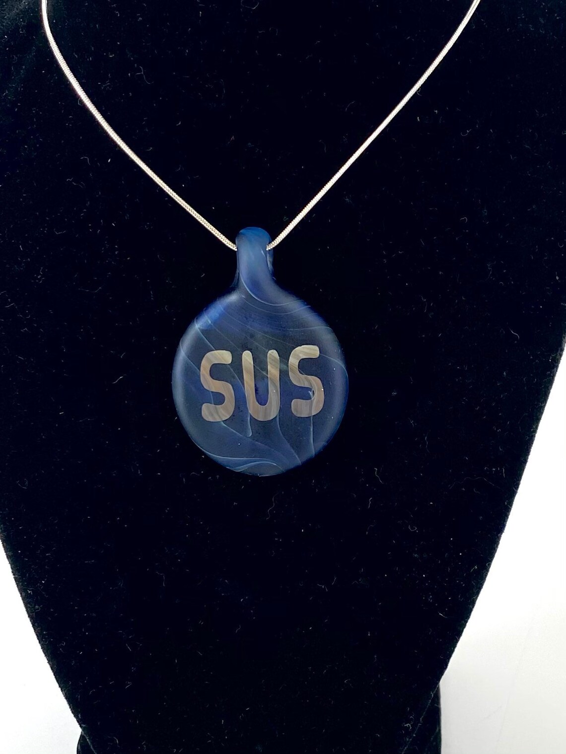Among Us SUS ghost Pendant Reversible necklace Sandblasted | Etsy