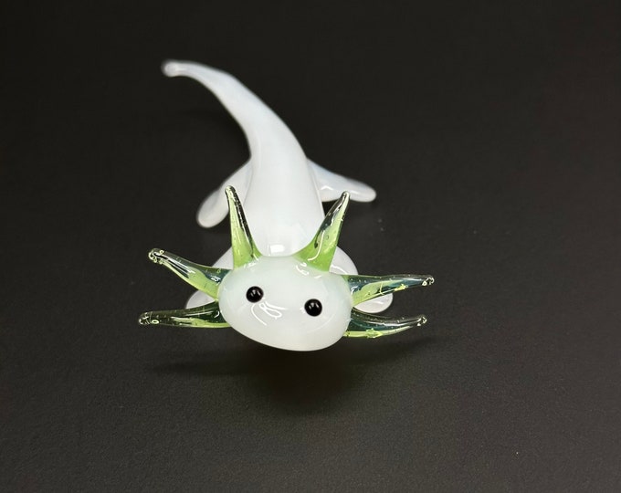 Baby Glass Axolotl Sculpture Mud Puppy Desk Friend - Etsy