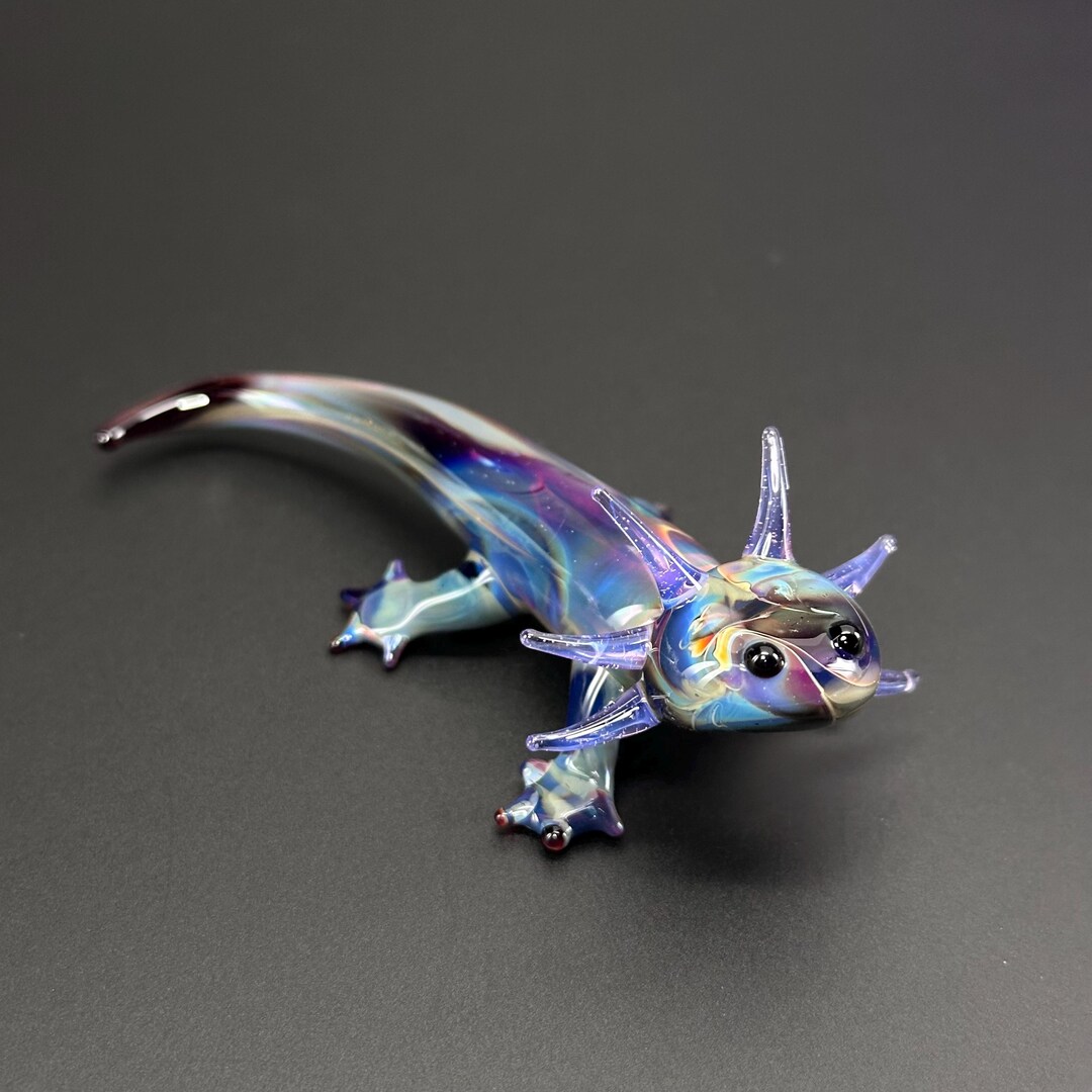 Cute Glass Axolotl Sculpture - Magical Animals Rainbow - Mud Puppy ...