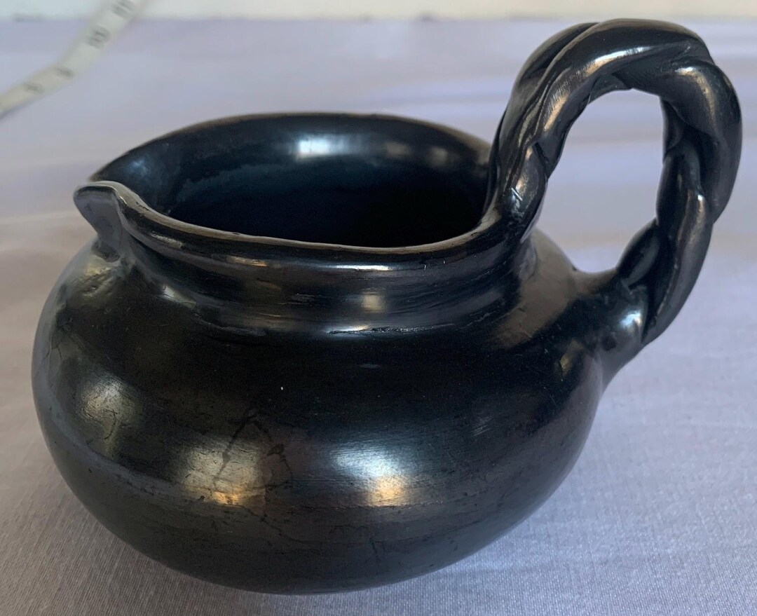 Handmade Clay Dona Rosa Black Pottery Signed OAX MEX Coyotepec 8 ...