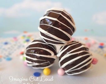 FAUX Fake Truffles Milk Chocolate With White Chocolate Drizzle - Etsy