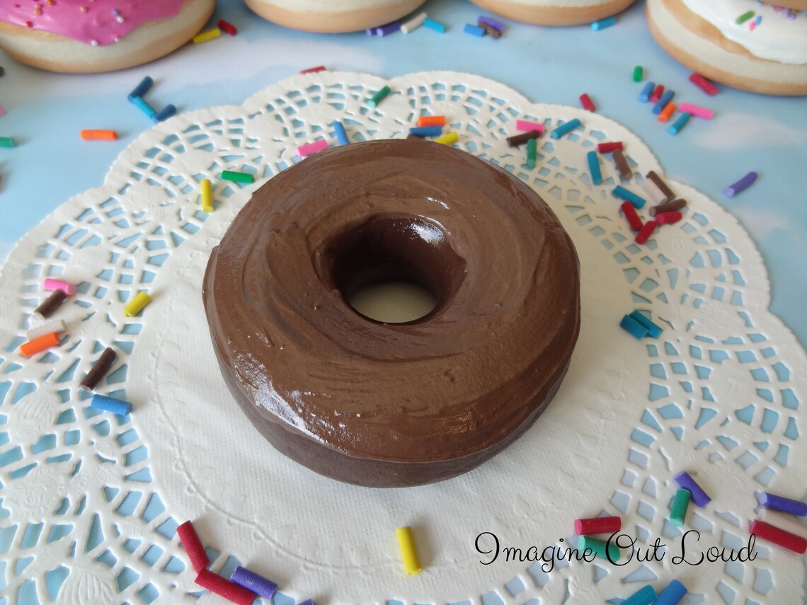 4 Fake Donut Chocolate Frosted Doughnut Faux Food Prop - Etsy