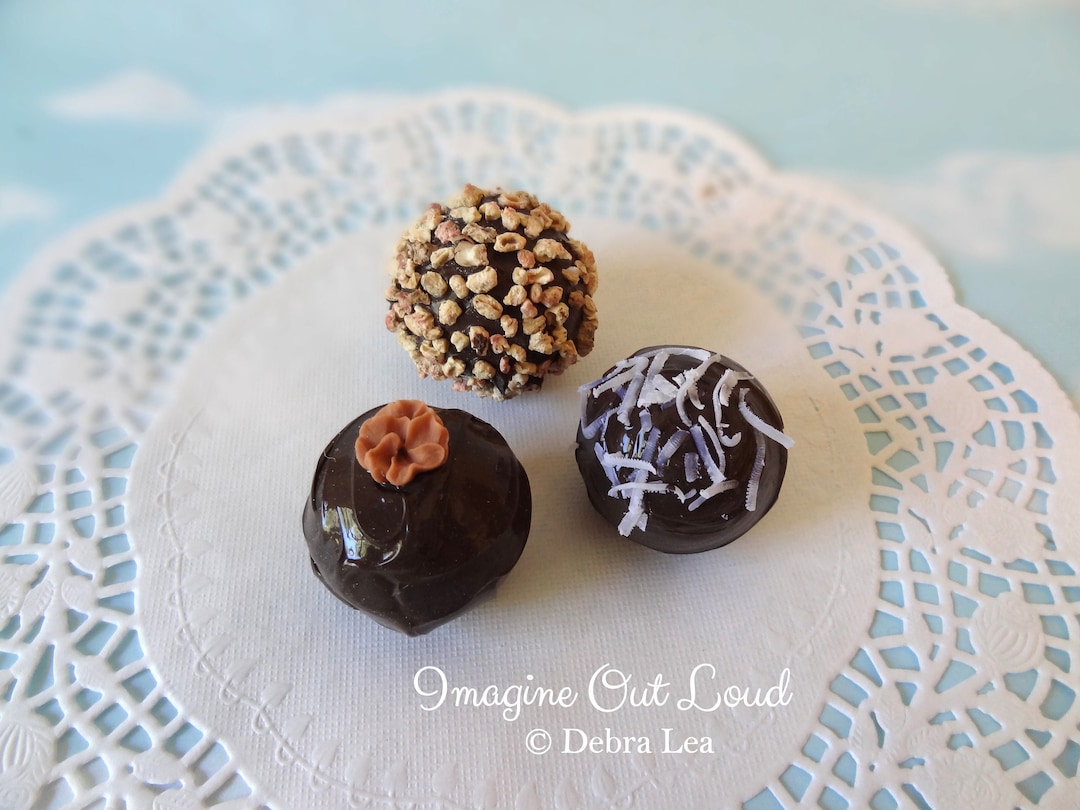 FAUX Chocolate Truffle Set Fake Food Kitchen Prop Decor Display TM3-03 ...