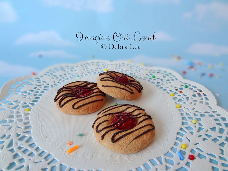 FAUX Cookies Cherry Chocolate Thumbprint Jam Jelly Set Fake Food - Etsy