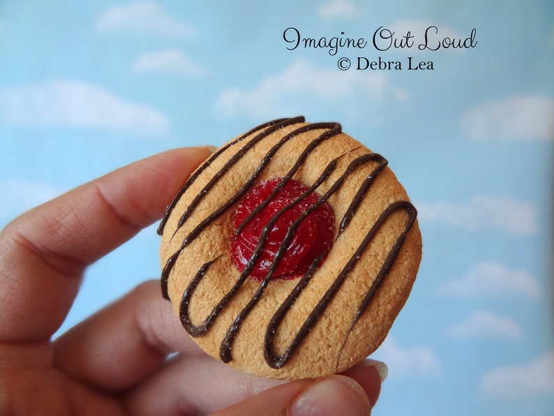 FAUX Cookies Cherry Chocolate Thumbprint Jam Jelly Set Fake Food - Etsy