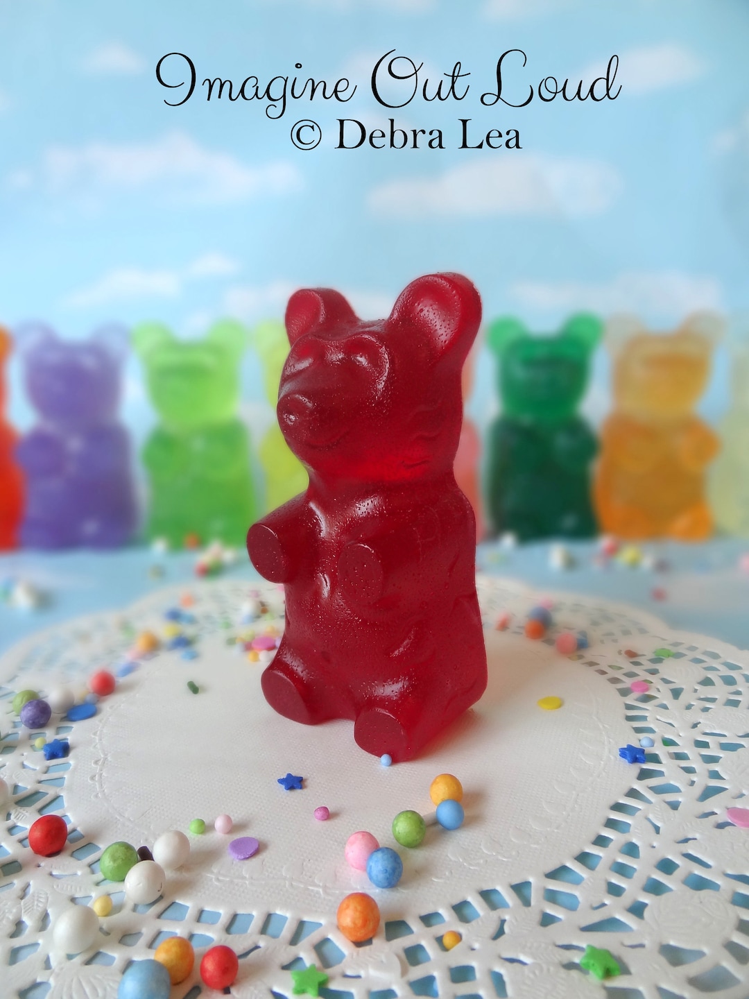 GIANT 4.5 INCH Fake Gummy Bear Candy RED Paperweight Gift Candyland ...