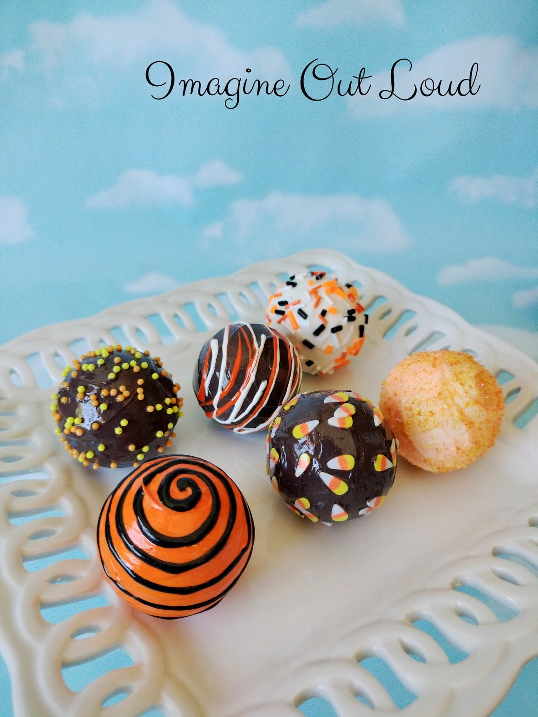 FAUX Truffle Halloween Set Fake Cake Pop Chocolate Props - Etsy