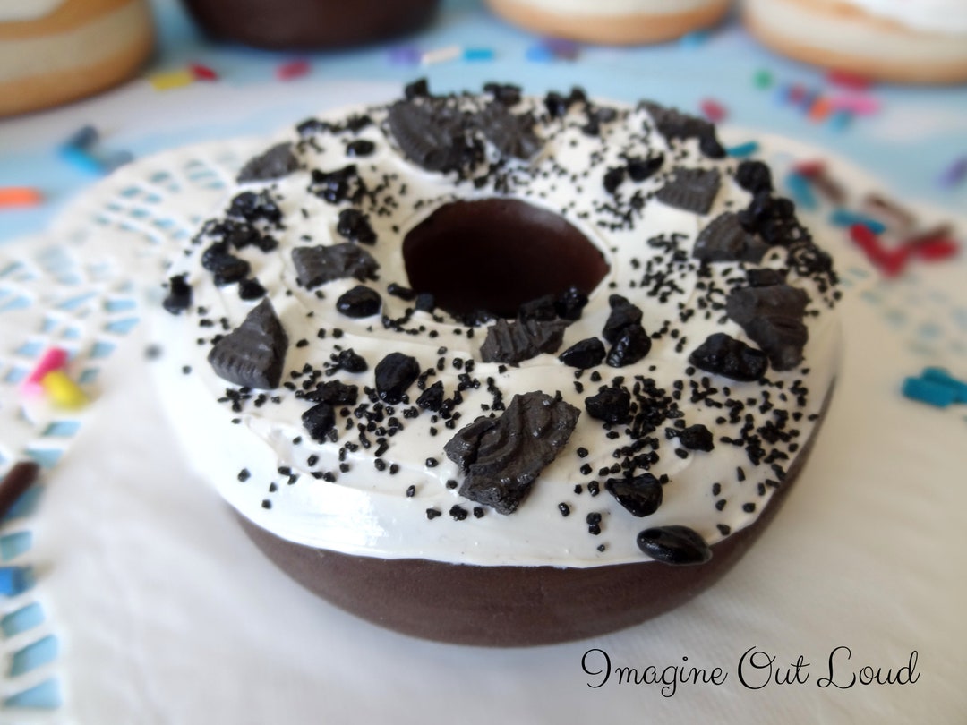 4" Fake Donut Chocolate Cookies N Creme Doughnut Faux Food Prop ...
