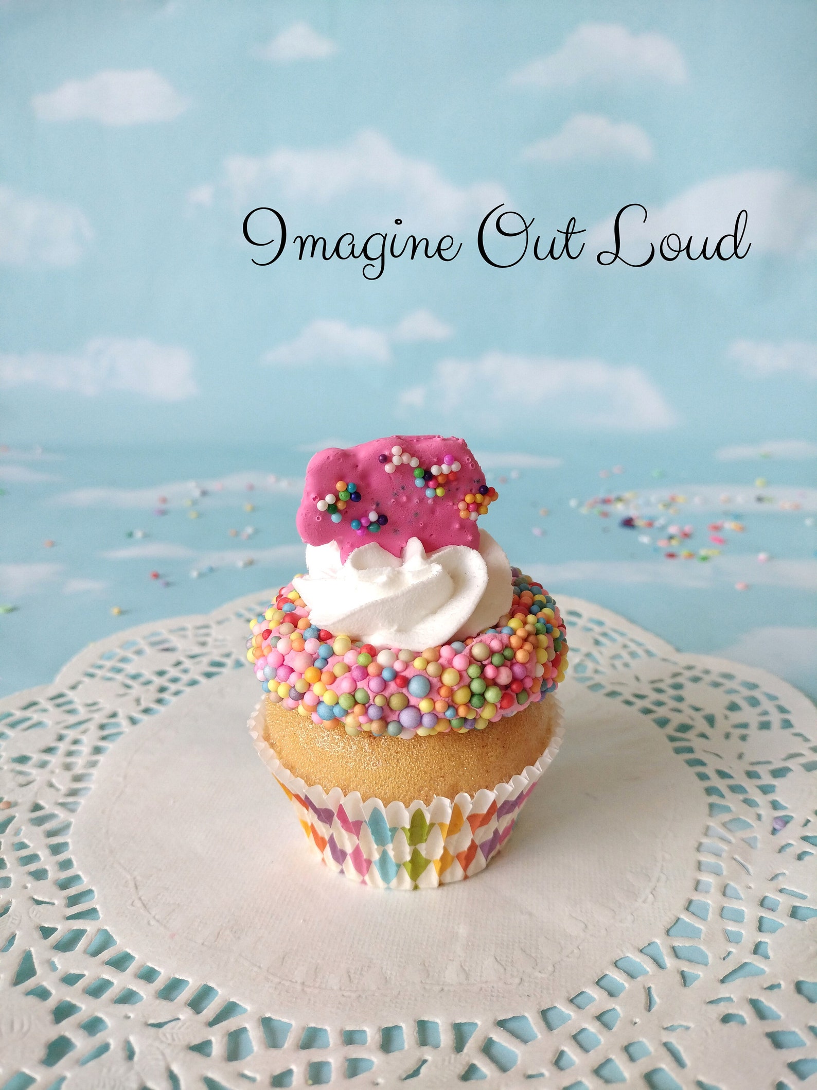 Fake Cupcake Elephant Animal Circus Cookie Sprinkles Food Prop Decor ...