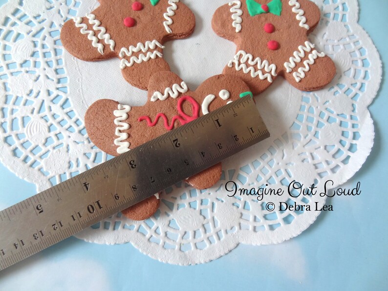 Fake Gingerbread Cookies Set of 3 Handmade Faux Christmas - Etsy
